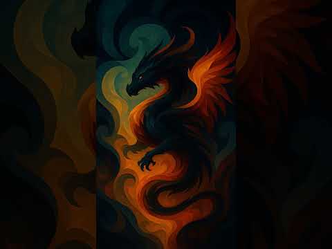 "Abstract Dragon Energy in a Surreal Dimension – Modern Fantasy Wall Art" Character Dragon Graphic