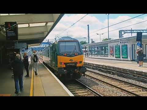 Class 93 Bi-mode Locomotive at Peterborough Railway Station platform 1.