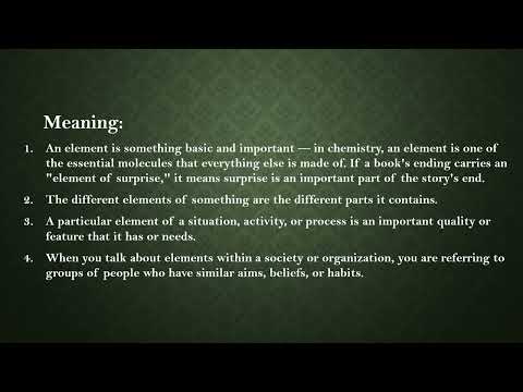 Element Meaning with Examples
