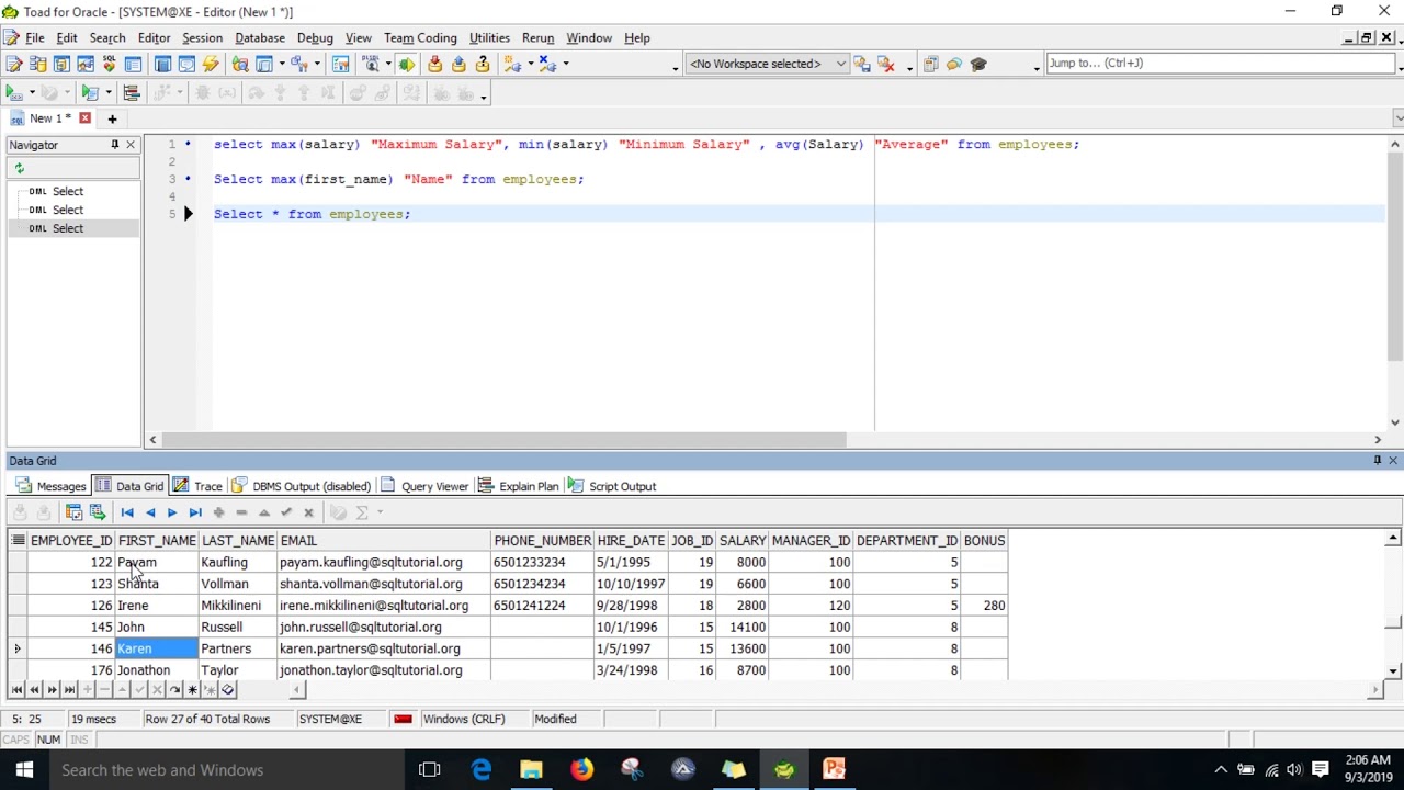 Database Testing  | SQL Tutorial For Beginners – Session 7 Aggregate Functions