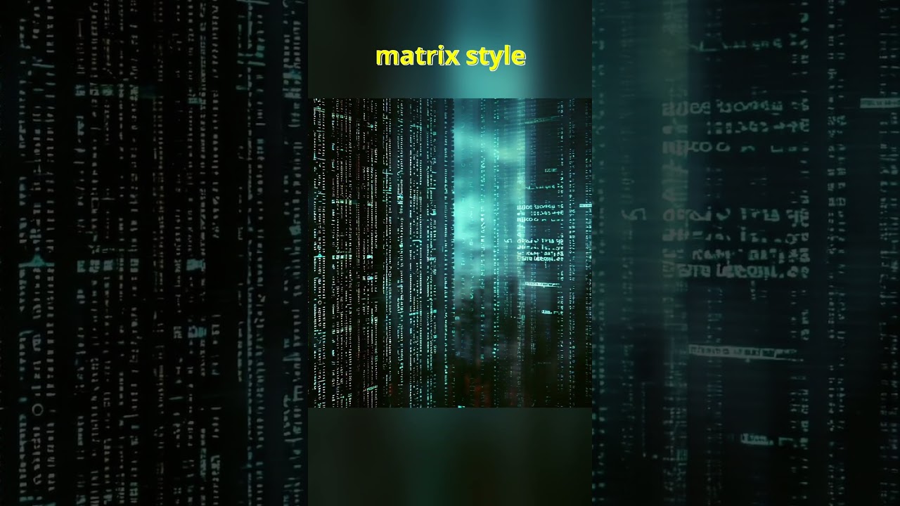 Code in matrix style, city in background #ai #digitalart #matrix #code