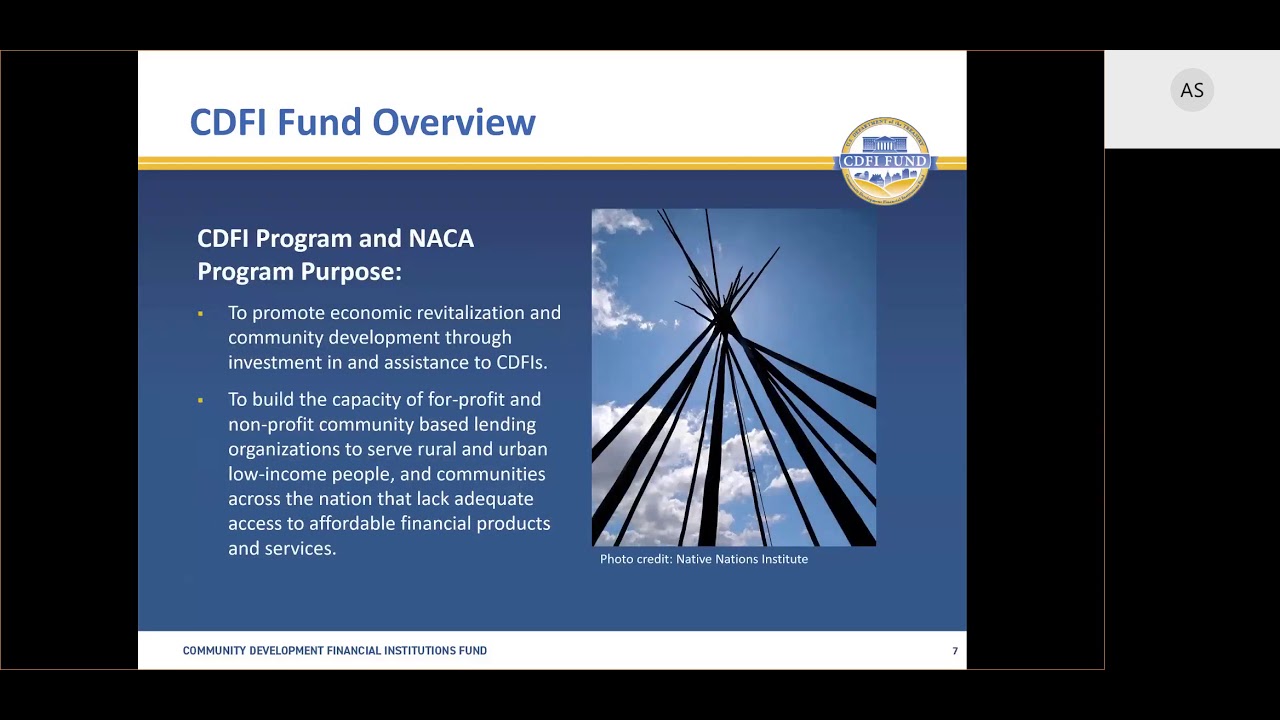 FY 2021 CDFI Program and NACA program FA Application Workshop Recording