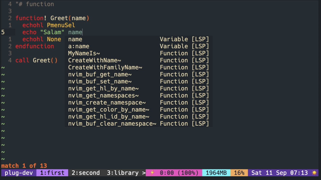 Vimscript Tutorial: Function ( defining a new function )