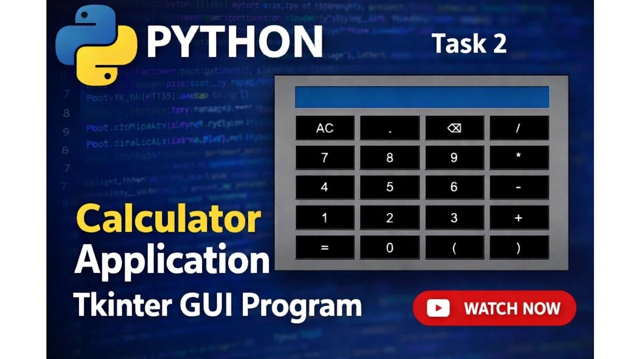 Python Tkinter Calculator Application | CODSOFT Internship Task 2 | Beginner Project