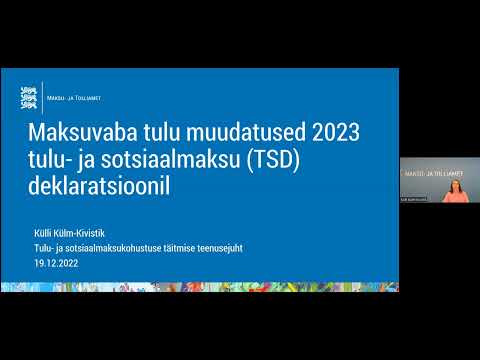 Maksuvaba tulu muudatused tulu- ja sotsiaalmaksu (TSD) deklaratsioonil 2023