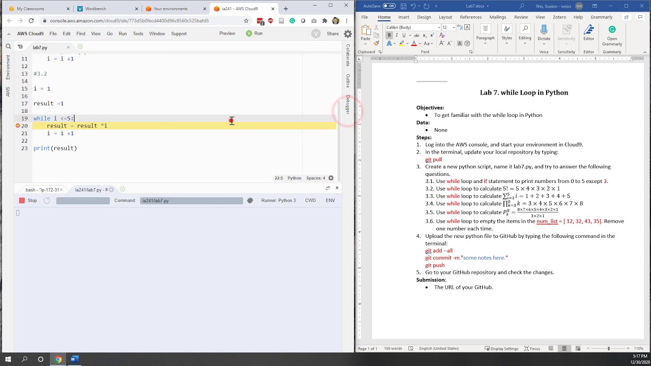 Lab 7 while Loop in #Python