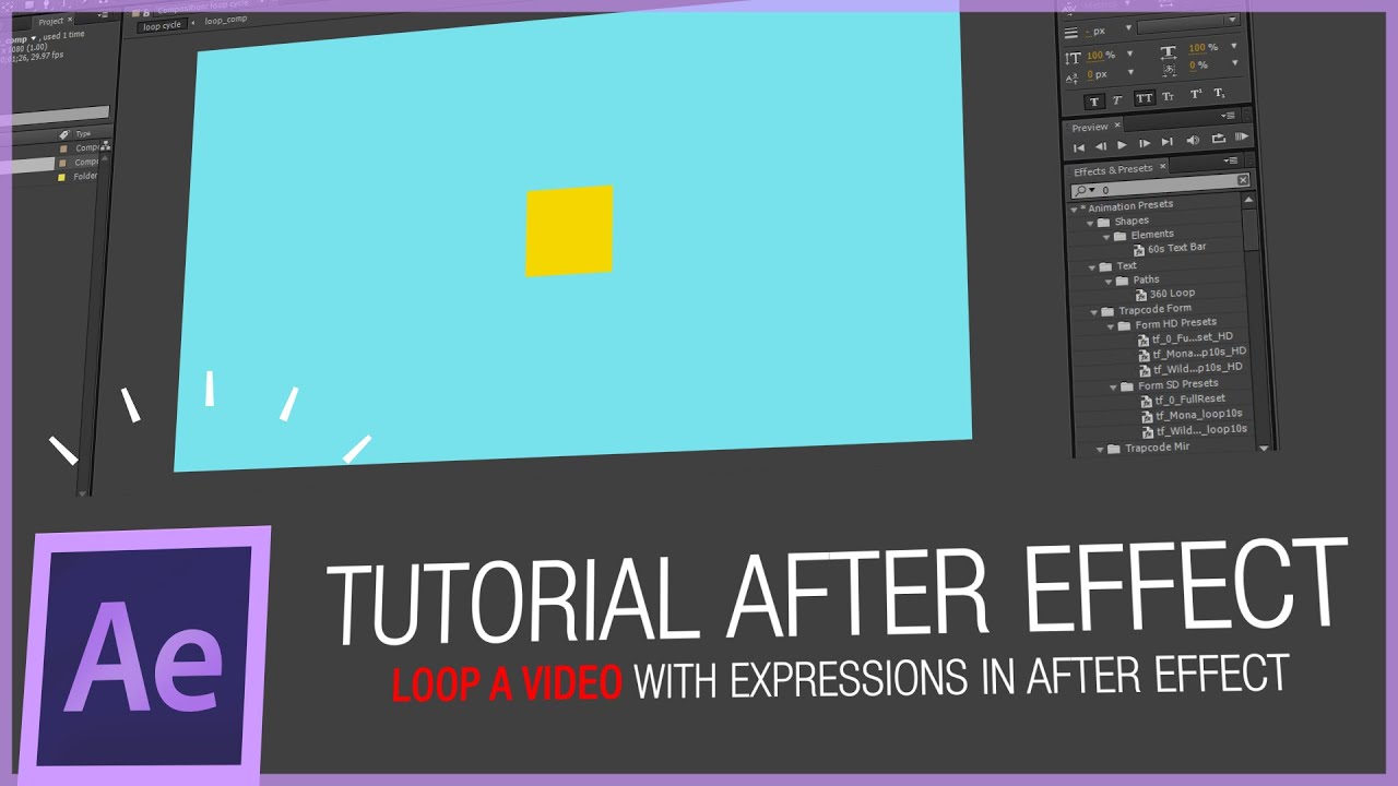 After Effects Tutorial - How to loop animation with expressions in after effect CC -HD-