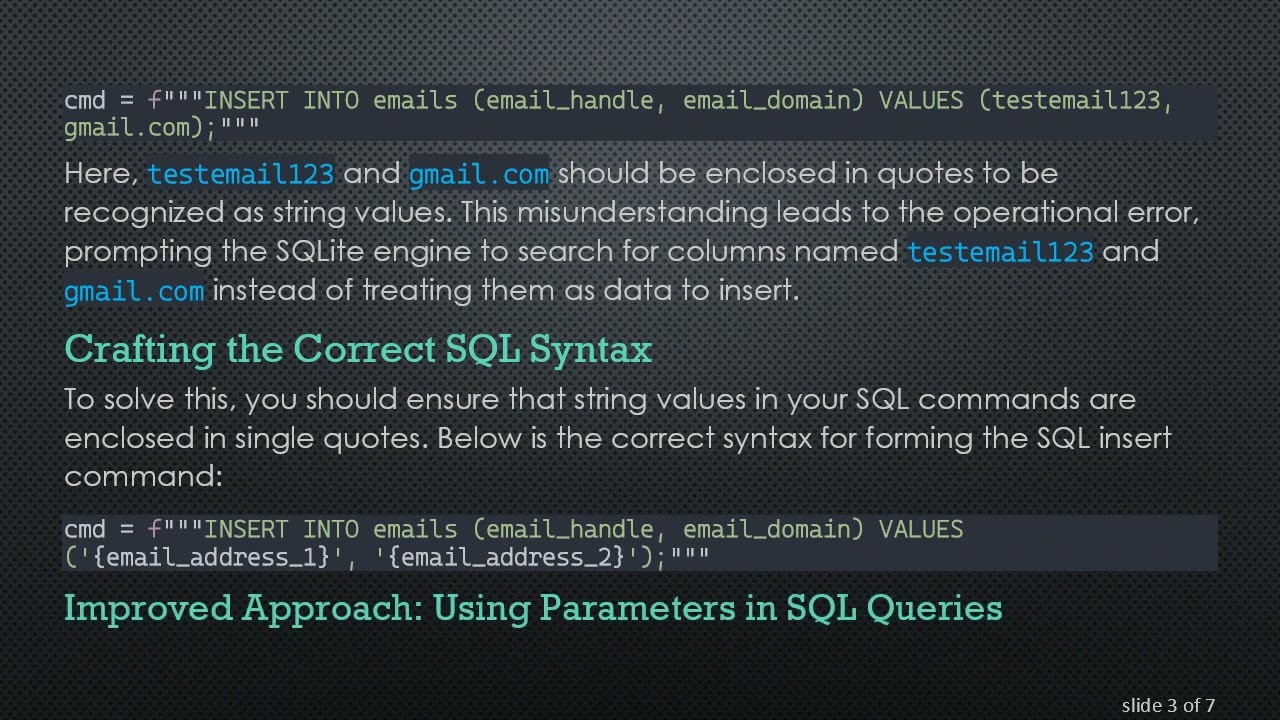 Resolving sqlite3.OperationalError: no such column in Python with SQLite3