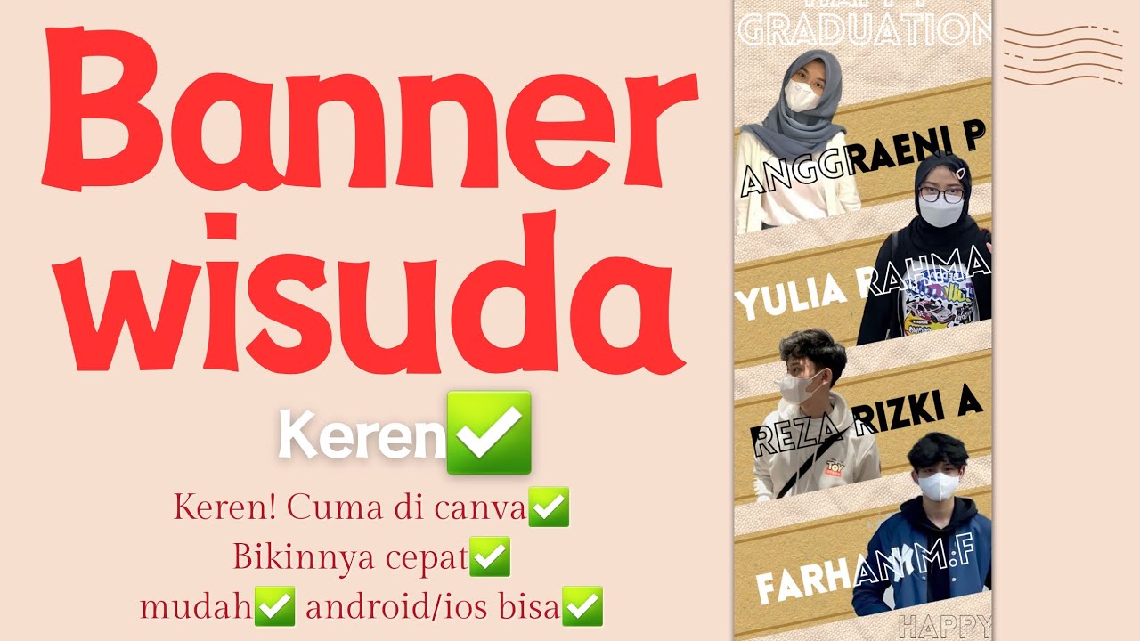 CARA MEMBUAT DESAIN X BANNER WISUDA KEREN AESTHETIC DI CANVA  | @hellofebi