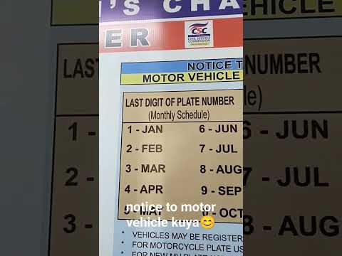 motor vehicle registration schedule