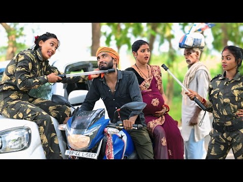 देखिए अंधी औरत को पगली पुलिस ने काटी चालान//bhojpuri comedy video///