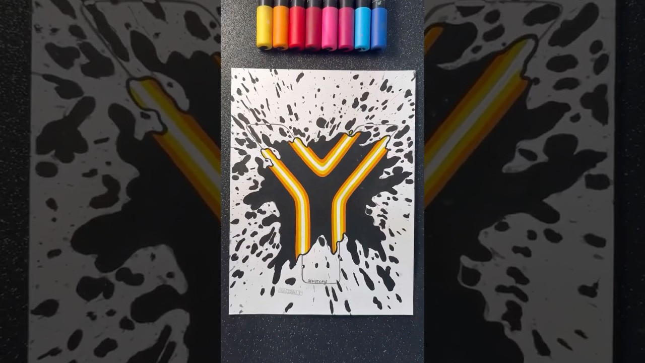 “Y” with Neon Lights for @yuckiyuni 🤩 || What letter should I Do Next? 🤔 #art #trend