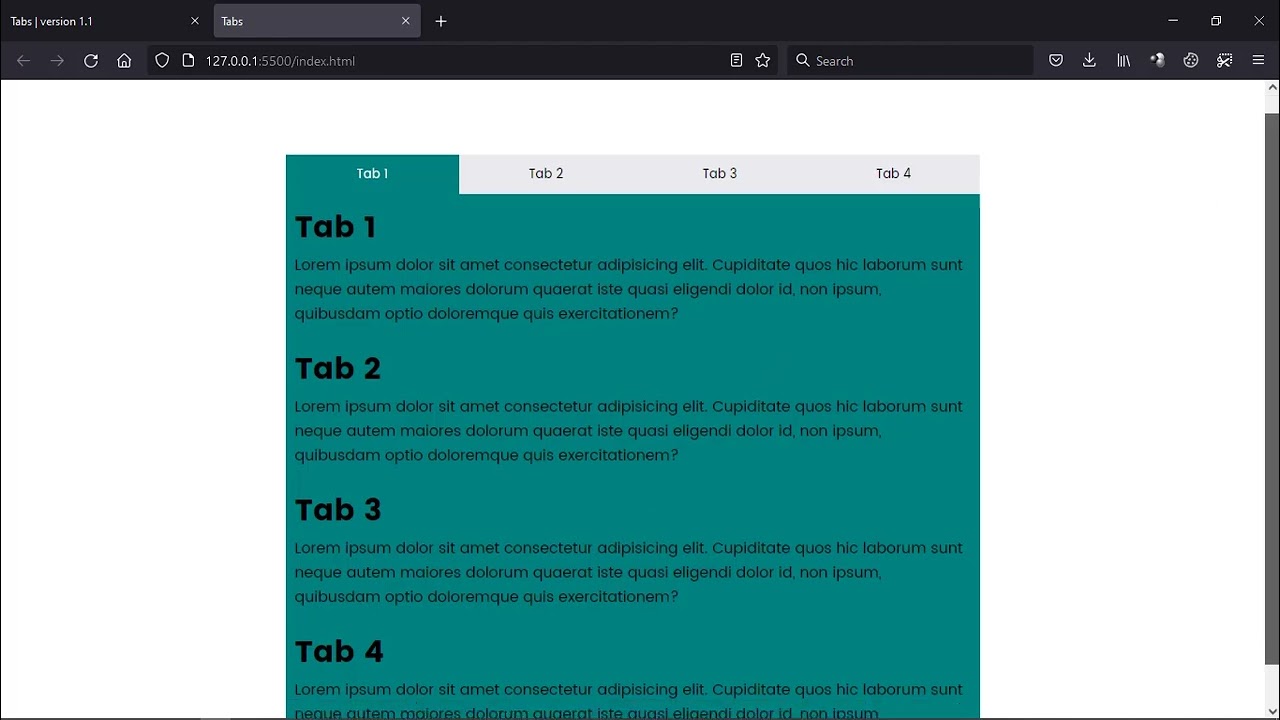 How to build tabs using HTML, CSS and JavaScript only