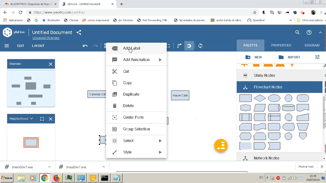 Using yED Live Flowchart