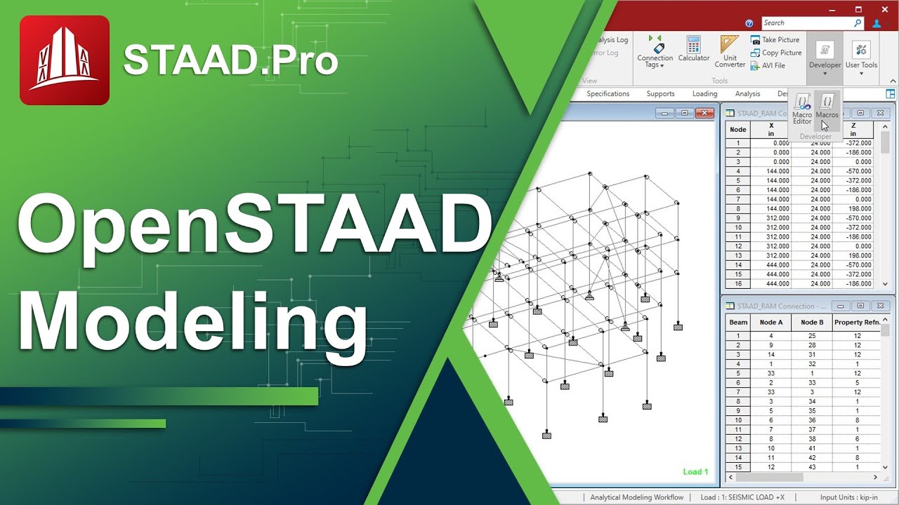 Creating a 3D Model in STAAD.Pro using OpenSTAAD