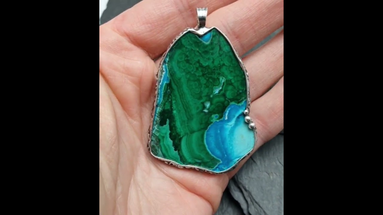 Chrysocolla~Malachite Pendant #jewelry #malachite #chrysocolla #pendant