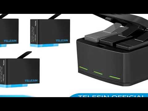 TELESIN 1220mAh 3Pack Battery 3 Slots LED Light Battery Charger Storage Box Type C Cable for GoPro H