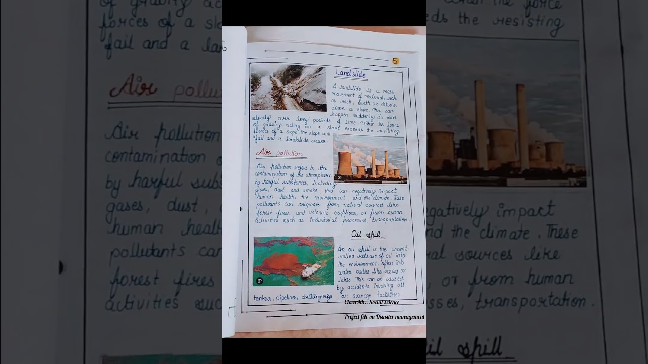 Class 9th...Social Science...Project file on Disaster Management💥✨
