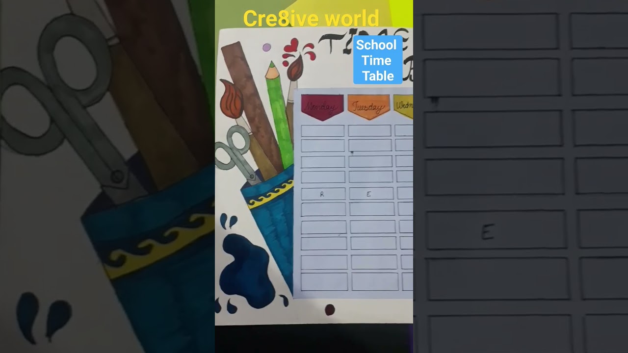 School Time table #viral #school #timetable #timetablekaisebanye #diy #shorts #art #artwork #easy