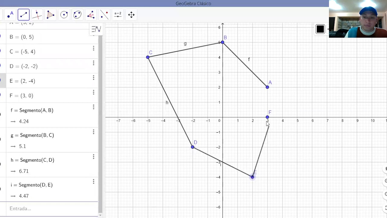 Primeros pasos en Geogebra Basico 6.0  Calculando Distancia entre dos puntos.