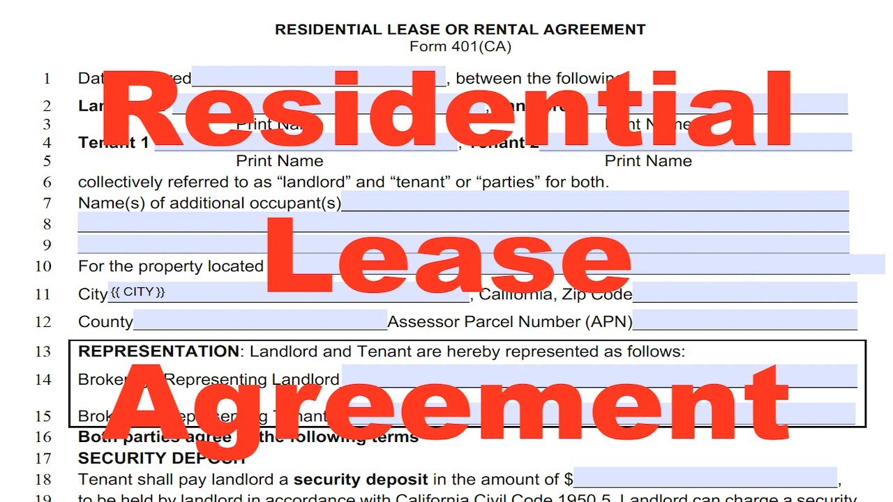 Residential Lease Agreement Tutorial
