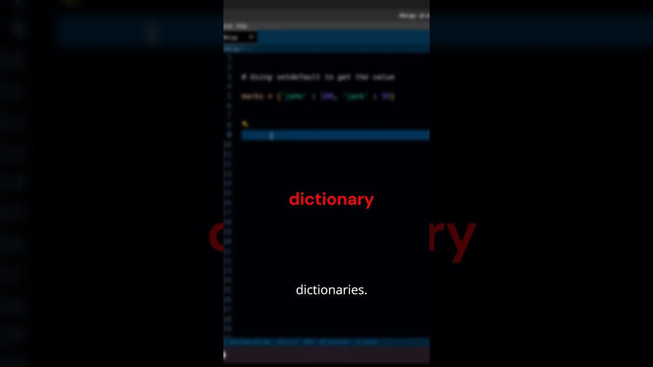 Use this method when working with dictionaries