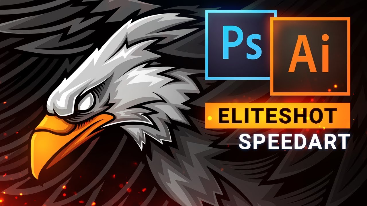 EliteShot Eagle Vector Illustration | Speed Art (Photoshop & Illustrator)