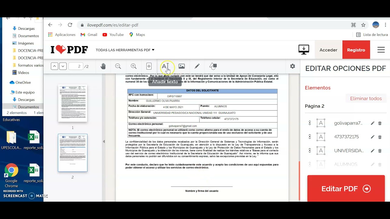 EDITAR  UN ARCHIVO PDF CON ILOVEPDF