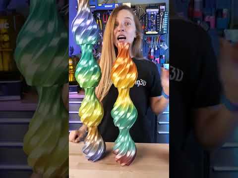 3D Printing Rainbow Filament Vase Towers