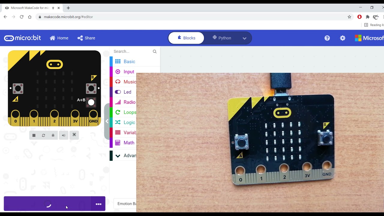 Emotion Badge - BBC Micro:bit Projects 2021 + ( Python Programming)