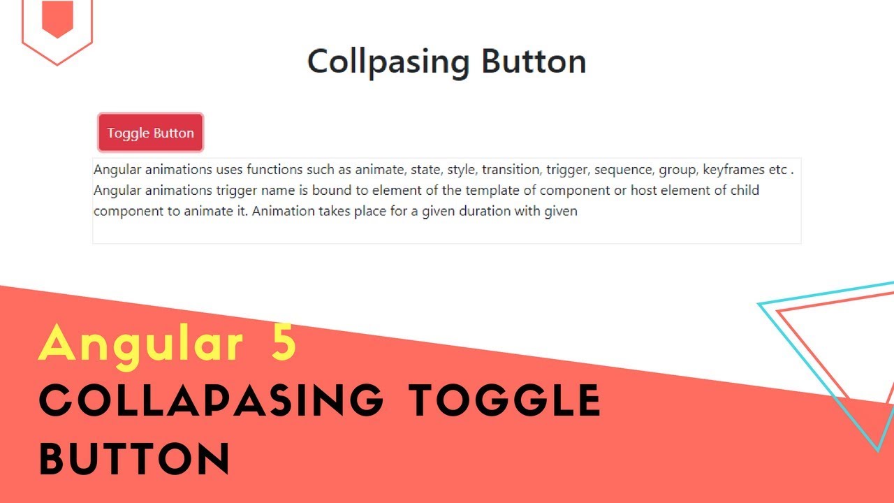 Angular 5 Animation Collapsing Toggle Button Example