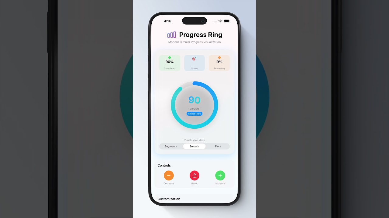 ⭕ SwiftUI Circular Progress Ring – Animated & Stylish