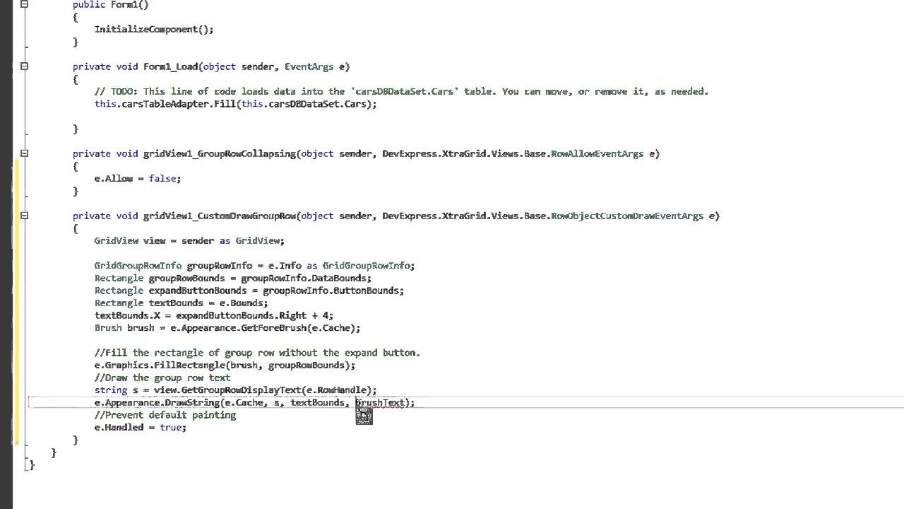 WinForms Data Grid  Expand Rows when Grouping