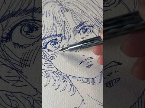 Drawing long hair anime boy. #drawing #shorts