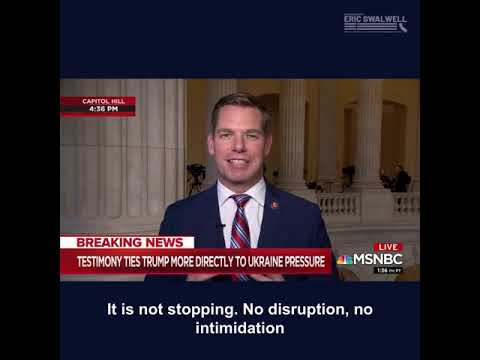 Rep. Swalwell joins Nicolle Wallace on MSNBC to discuss the first open hearing of impeachment