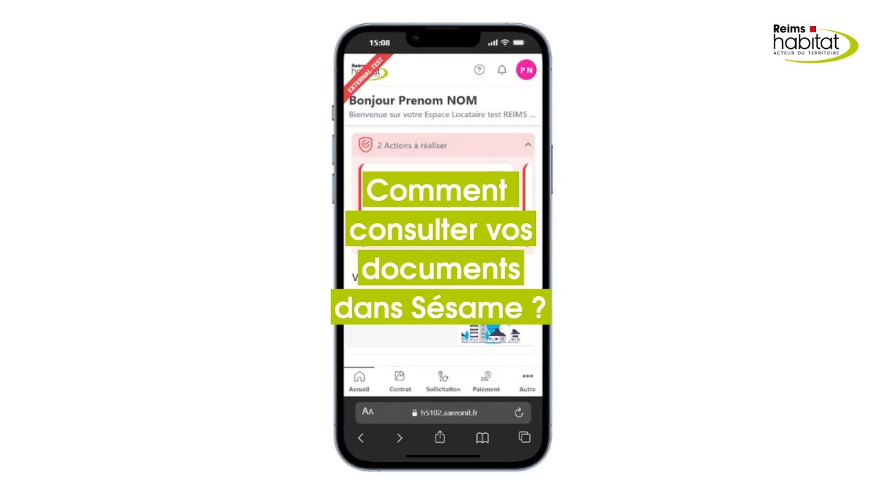 Comment consulter mes documents dans Sésame, l'Espace client de Reims habitat ?