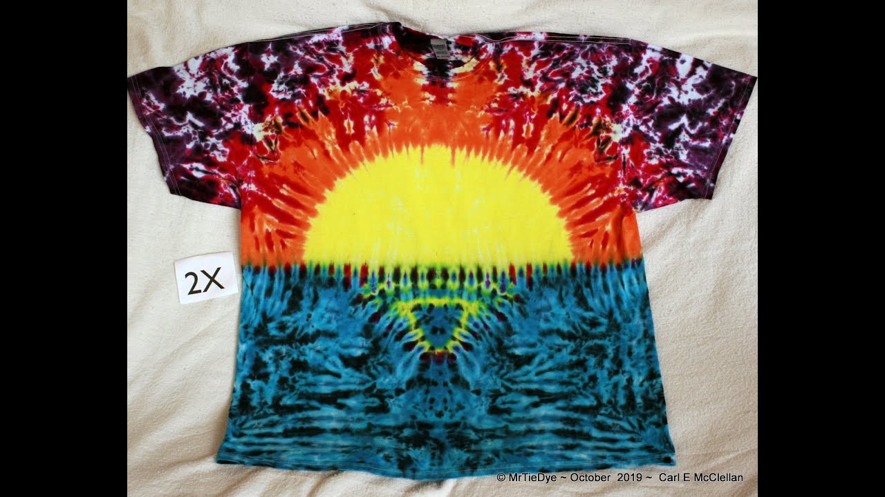 Tie Dye a Sun Set on the Ocean tee