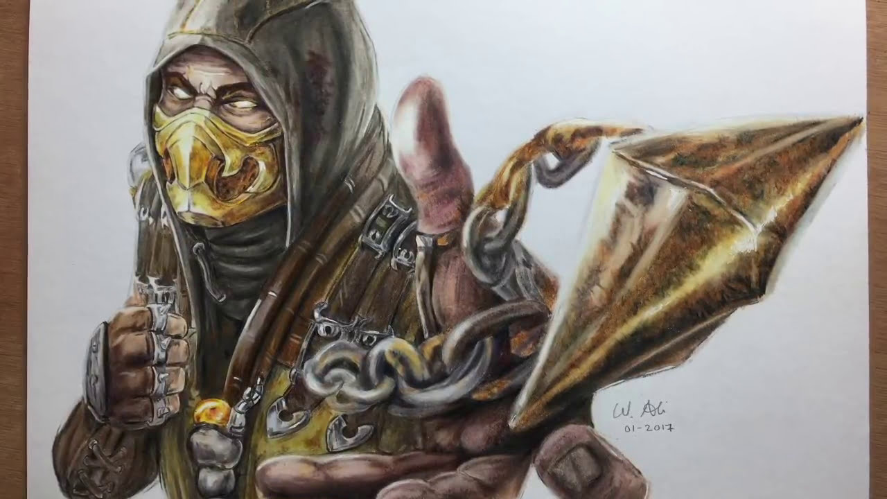 Drawing: Scorpion Mortal Kombat Timelapse | Artology