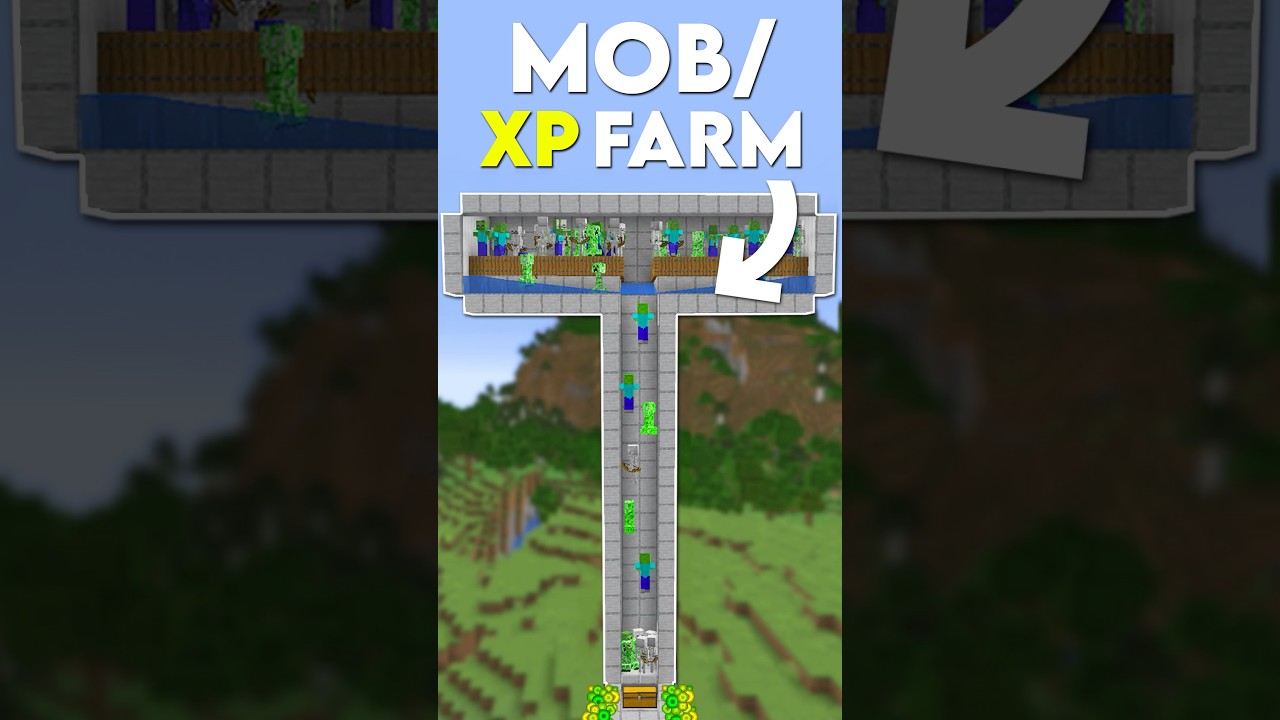 Minecraft: EASY MOB XP FARM TUTORIAL! 1.21 (Without Mob Spawner) #shorts #minecraft