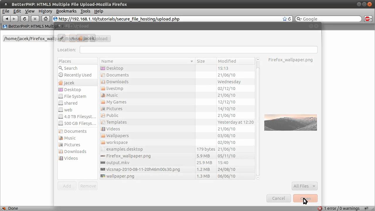 PHP Tutorial: HTML5 Multiple File Upload [part 00]
