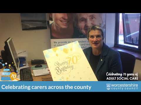 Adult Social Care 70 - Carole Cumino signs the card
