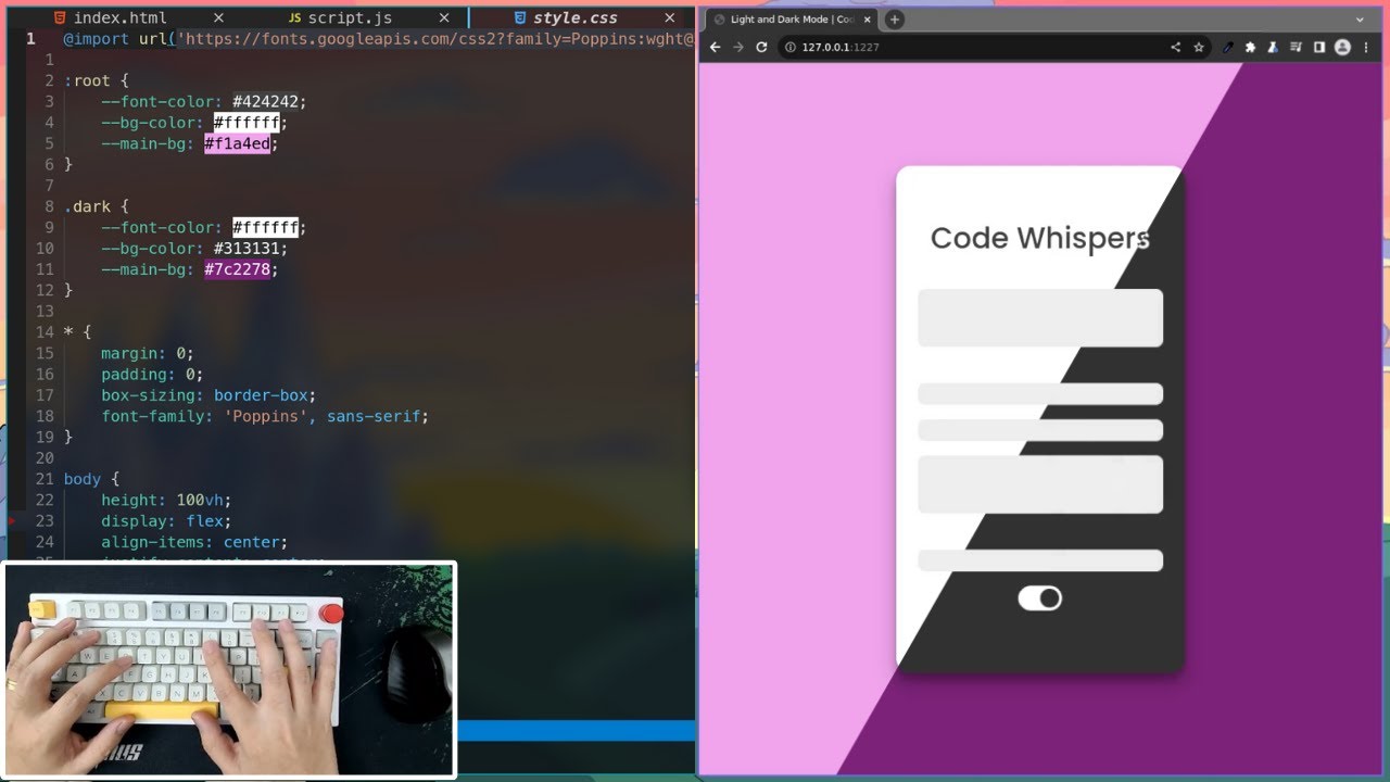 ASMR Programming - Light And Dark Mode Toggle - No Talking