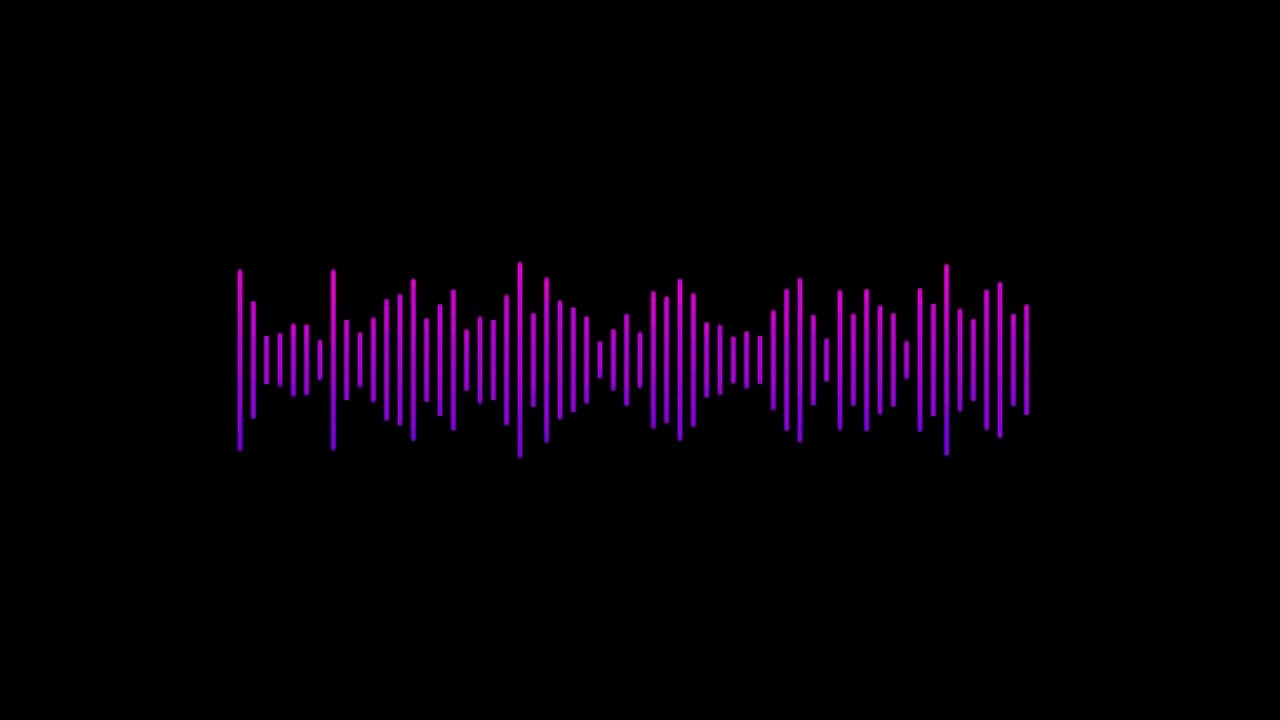 Abstract Digital Audio Waveform with Gradient Color Sound Waves on Black Background  Technology Sign