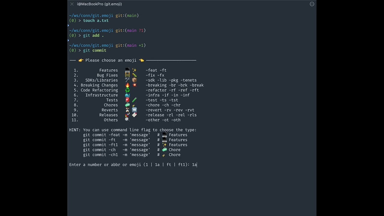 git.emoji - Commit your code in style! 🥳