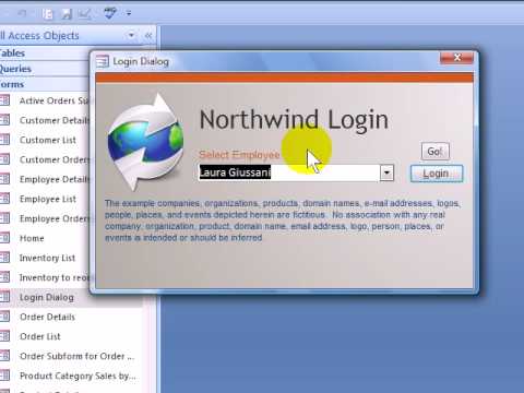 MS Access 2007 Login & TempVars