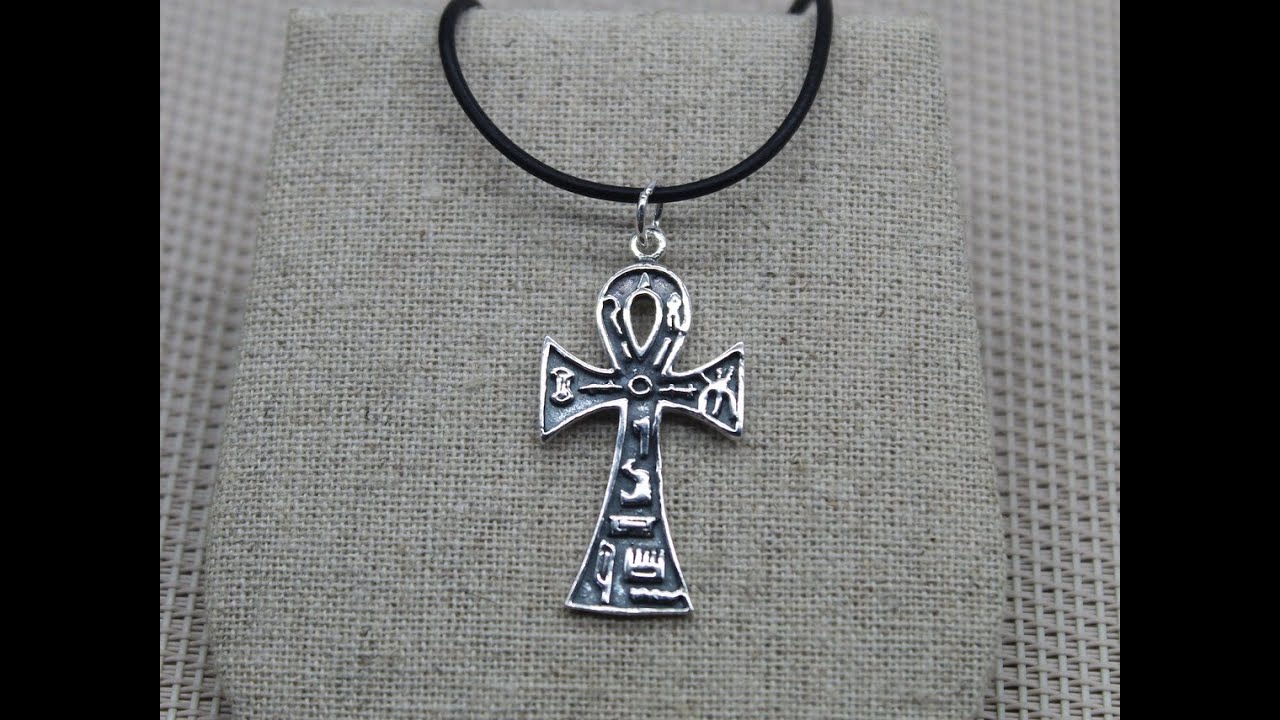 Engraved Cross Pendant, Silver Pendant, Ankh Pendant, Egyptian Pendant