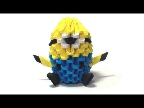 3D origami mini minion tutorial | The Secrets of Origami