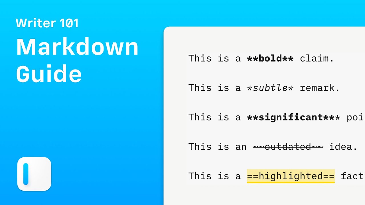 Writer 101 - Markdown Guide
