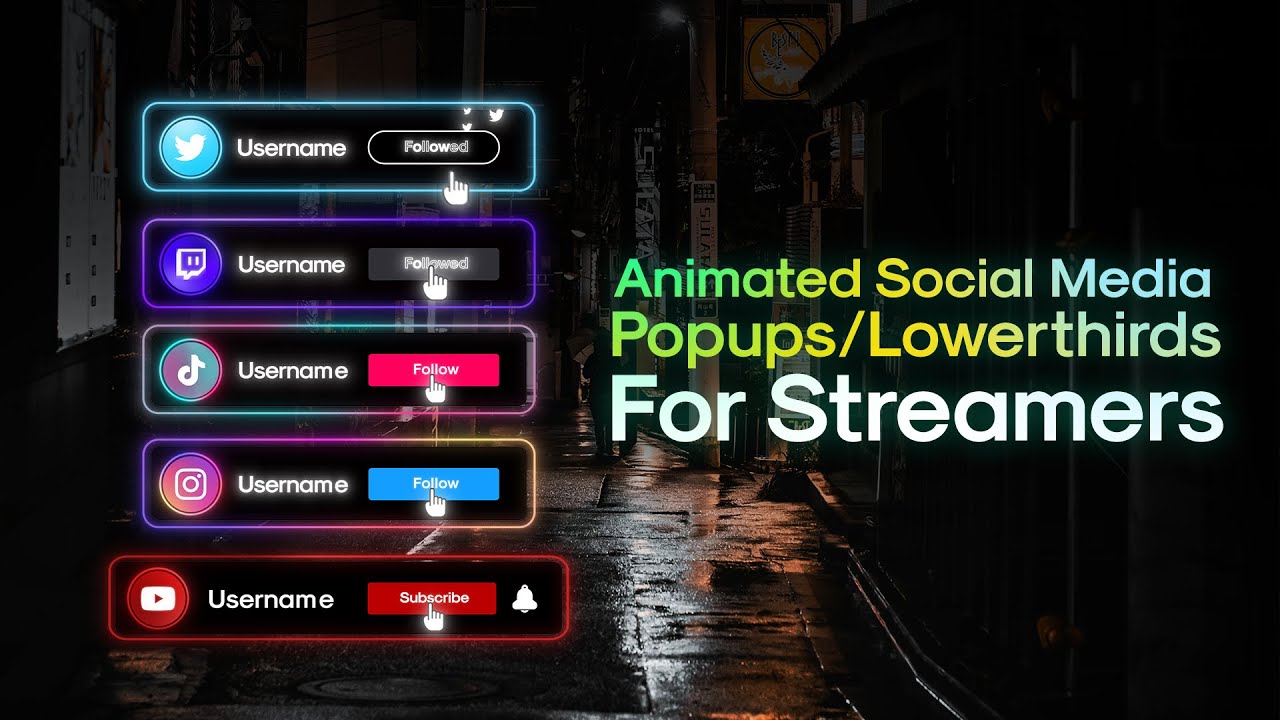 Animated Social Media Popups for Streamers & Content Creators