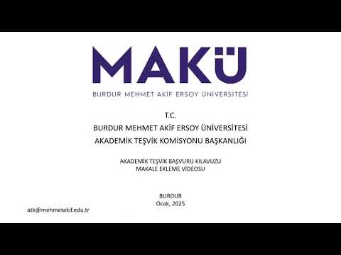 Akademik Teşvik Makale Ekleme